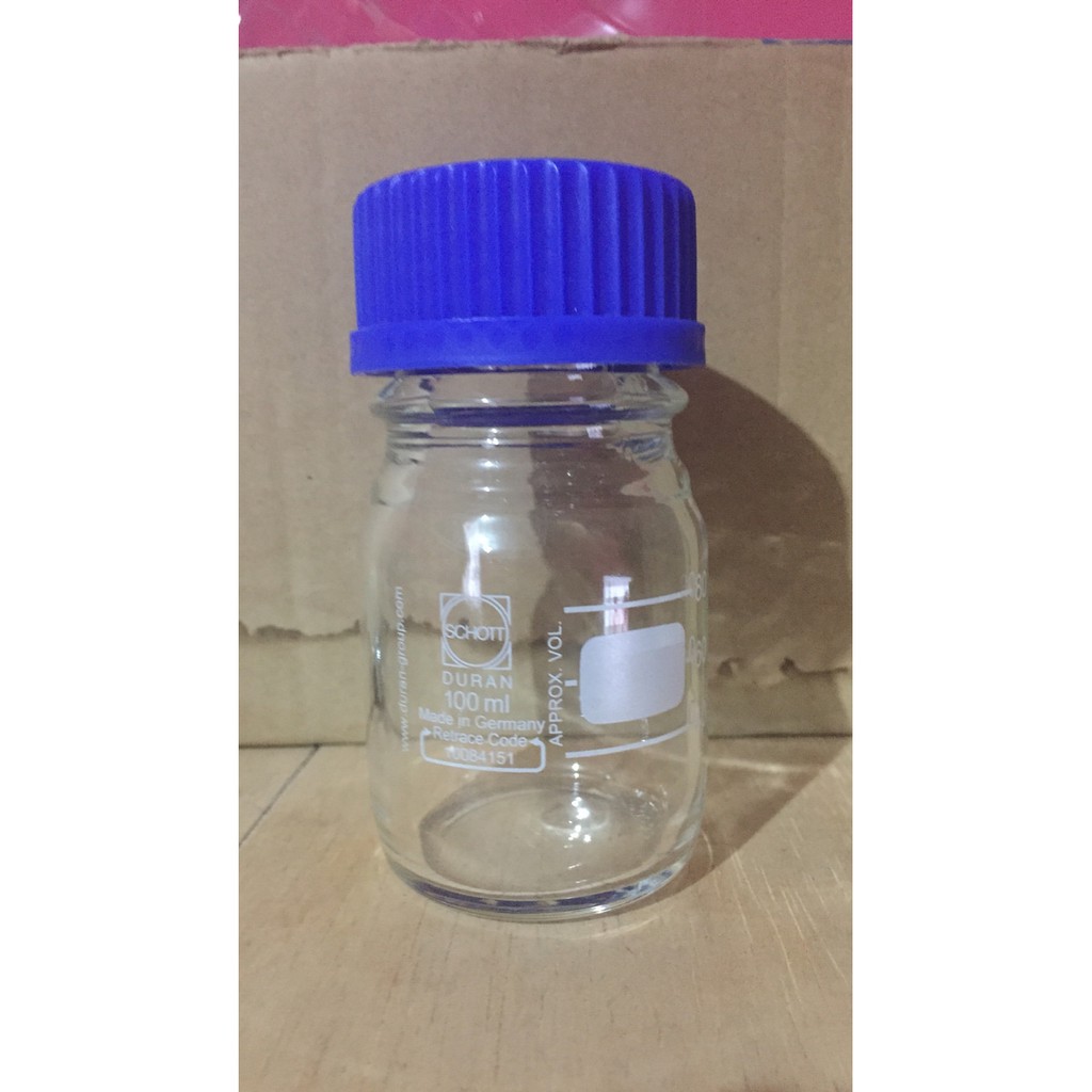 Jual Laboratory Bottle Clear 100ml DURAN / Botol Sampel 100ml DURAN ...