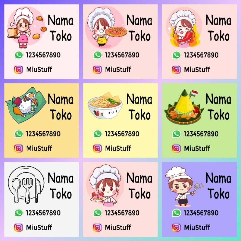 Jual Sticker Design untuk Logo Jualan olshop toko restoran rumah makan ...