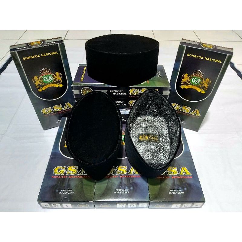 Jual PECI SONGKOK HITAM POLOS GSA | Shopee Indonesia