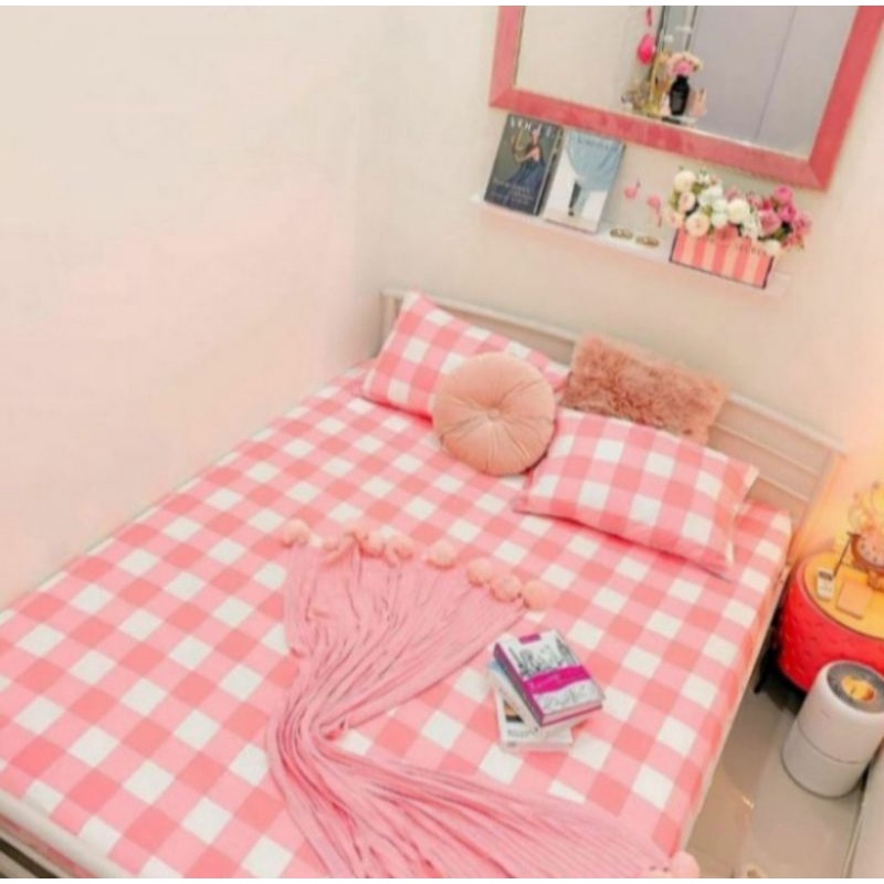 Jual Sprei Set Emily Pink Aesthetic Korea Series Shopee Indonesia