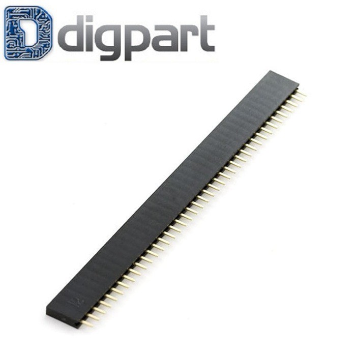 Jual Pin Header Female Strip Single Row 1x40 2.54mm Black Hitam ...