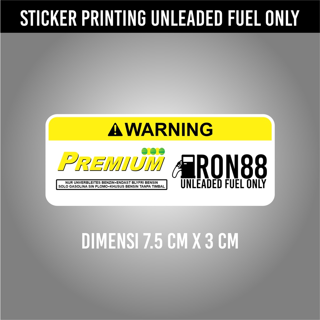 Jual Sticker Printing Unleaded Fuel Only Bahan Bakar RON Pertamax Shell ...