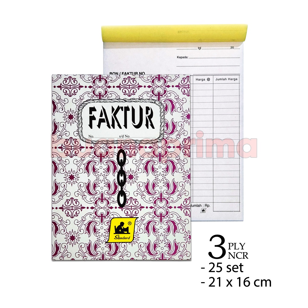 Jual Bon Faktur 3 PLY BESAR STANDARD Per Pcs Tegak Standard Buku Nota ...
