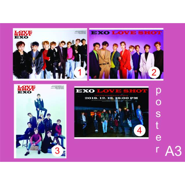 Jual Poster A3 EXO Love Shot | Shopee Indonesia
