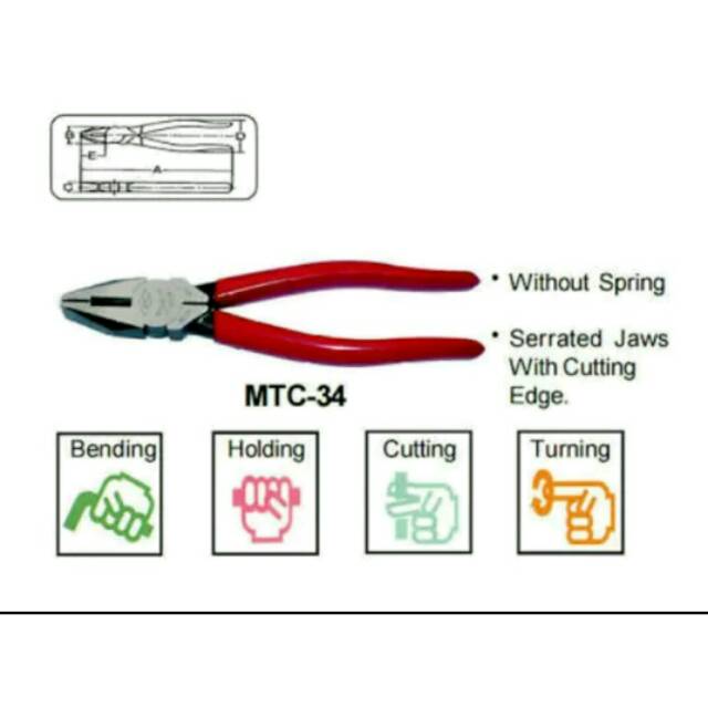 Jual MTC-34 Linemans Side Cutting Plier | Shopee Indonesia