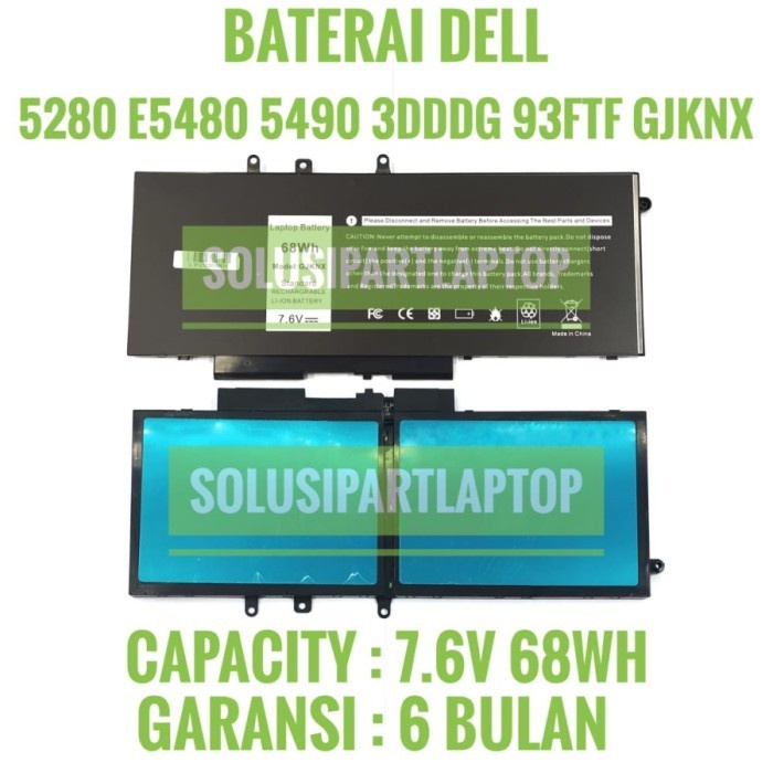 Jual Baterai Baterry Laptop Dell Latitude 5480 5580 5280 4 Cell GJKNX ...