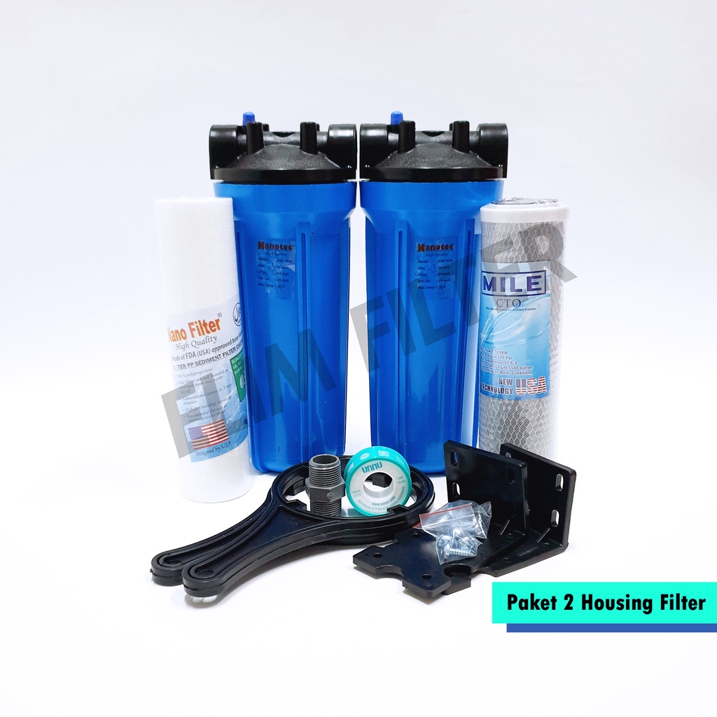 Jual Paket Filter Air 2 Housing Nanotec Blue 10 inch - Sedimen & CTO ...