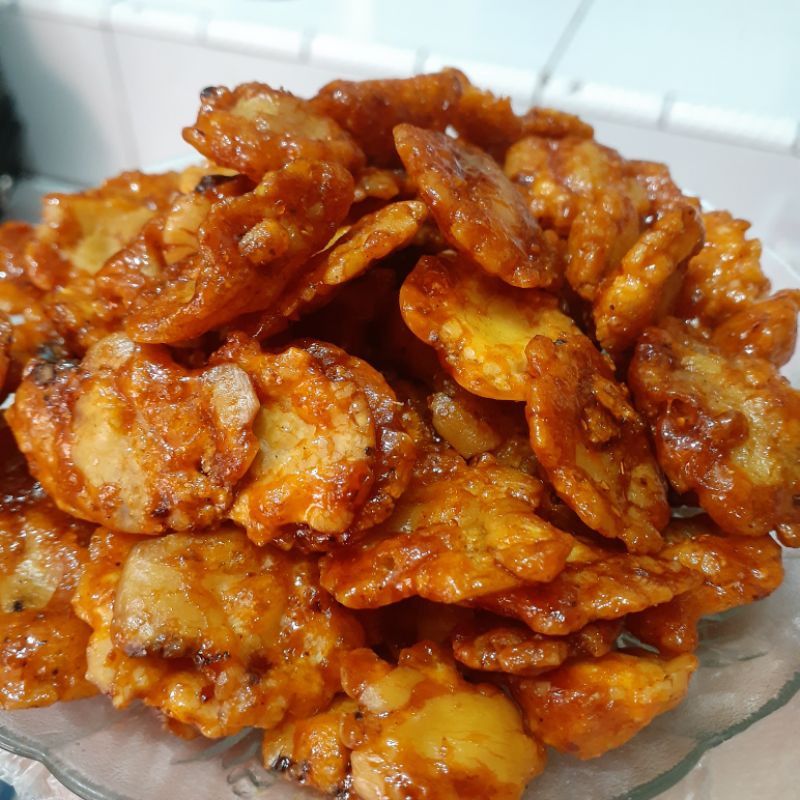Jual KERIPIK EMPING MELINJO PEDAS MANIS 500GRAM/KRIPIK KILOAN | Shopee ...