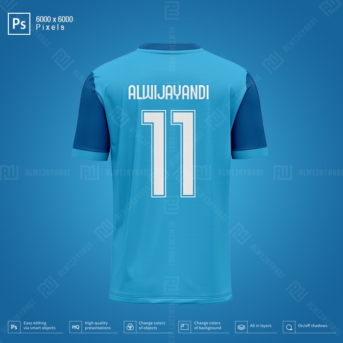 Jual MOCKUP JERSEY SOCCER KERAH ONECK - RESOLUSI 6000x6000 Pixels (BACK ...