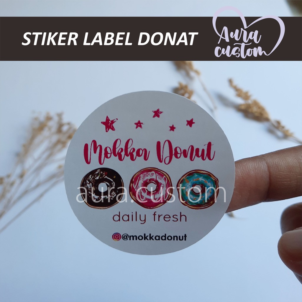 Jual STIKER CHROMO BULAT LABEL MAKANAN DONAT PRINT STICKER CUSTOM ...