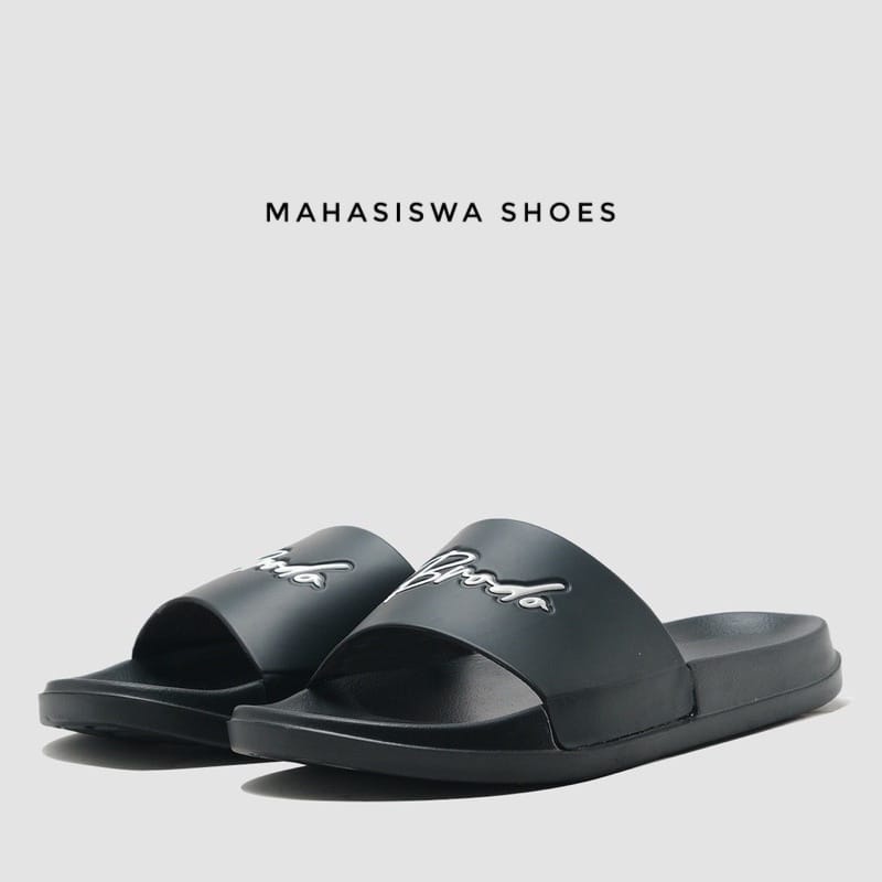 Jual BRODO - Sandal Broslides Signature Black White Original Made In ...