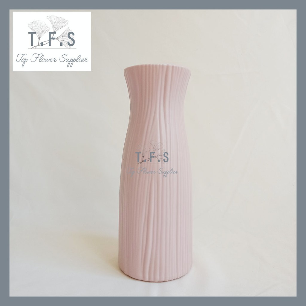 Jual Plastic Large Wood Texture Flower Vas Bunga Plastik Unik Lucu ...