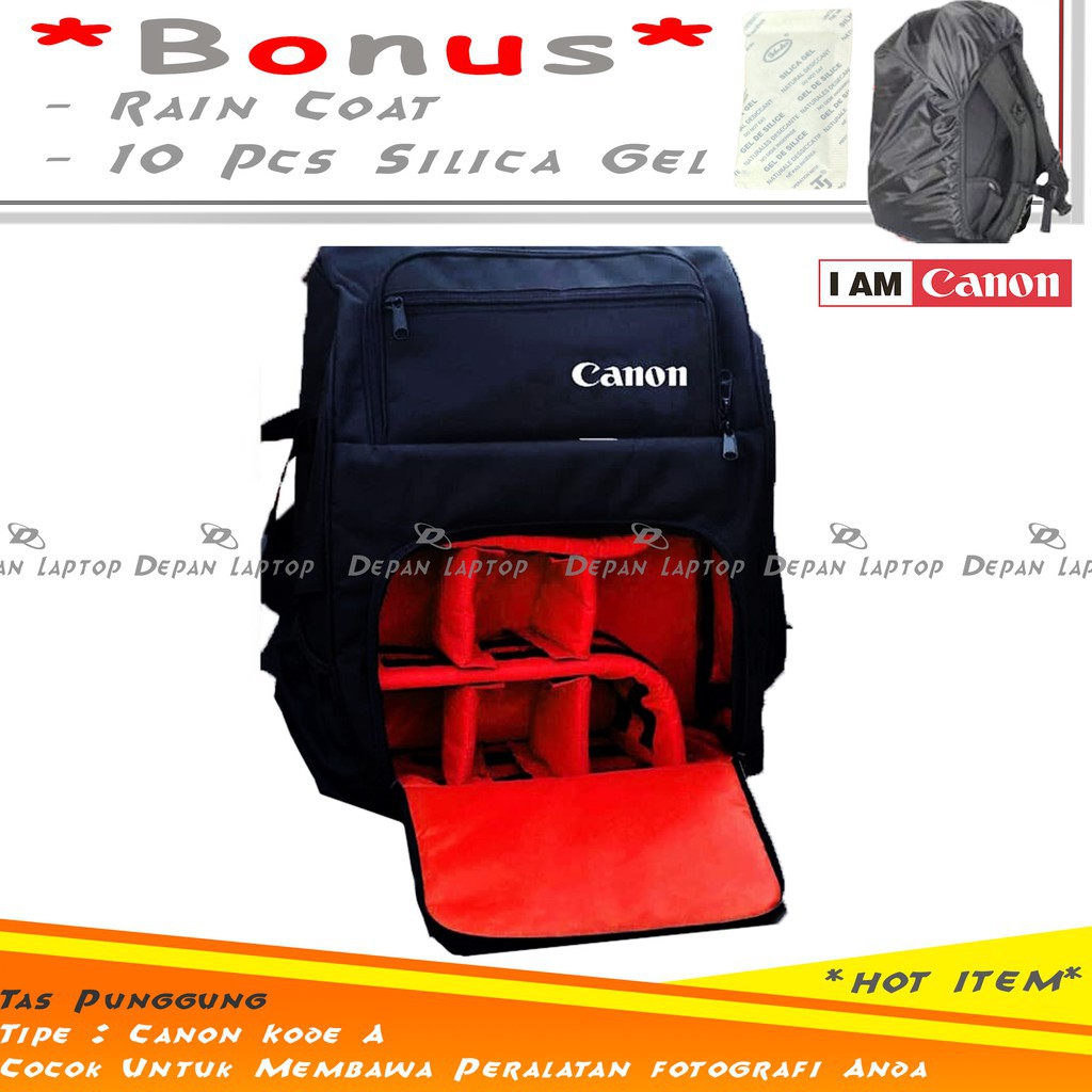 Jual Tas Punggung Kamera Canon Hitam DSLR Mirrorless Flash Lensa Laptop ...