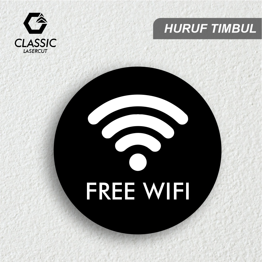 Jual Sign Board Akirlik Huruf Timbul Free Wifi / Penanda Free Wifi ...