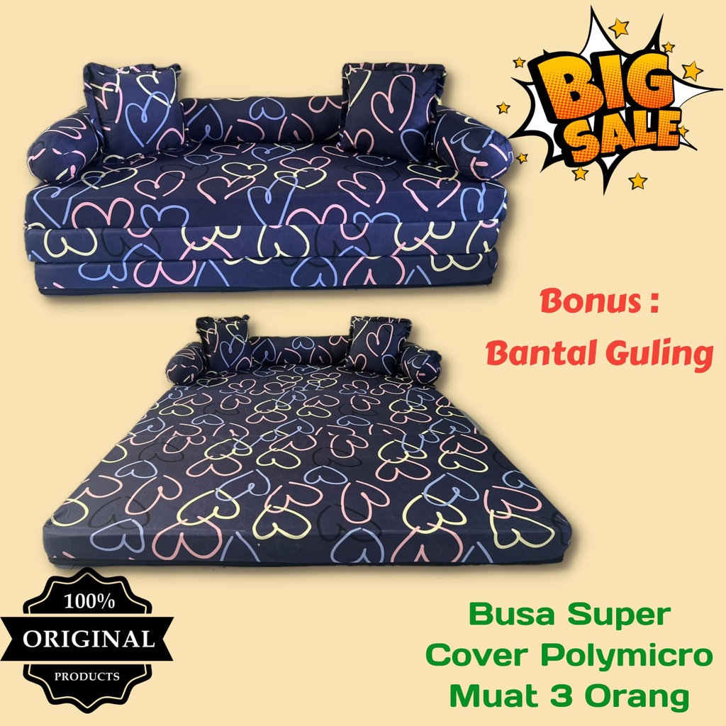 Jual OLYMPIC Sofa Bed Bonus 2 Cover Kasur Lipat 3 Minimalis Multifungsi ...