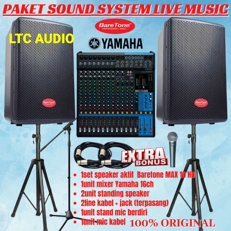 Jual Paket Sound System Outdoor Live Music Cafe BARETONE 10 Inch ...