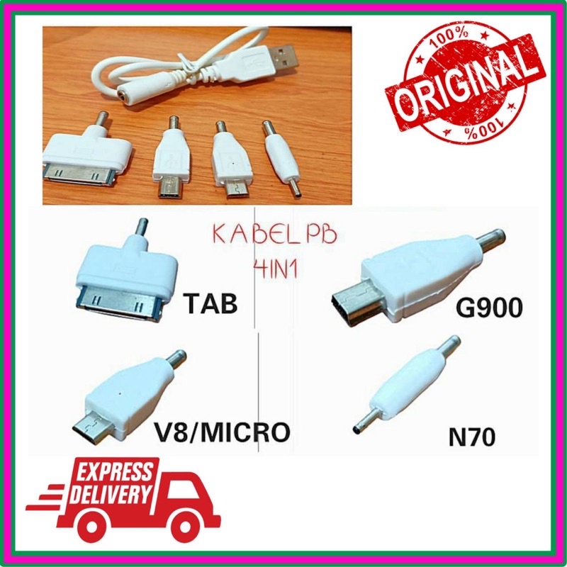 Jual Kabel Data Powerbank 4 in 1 / Cable Power bank | Shopee Indonesia