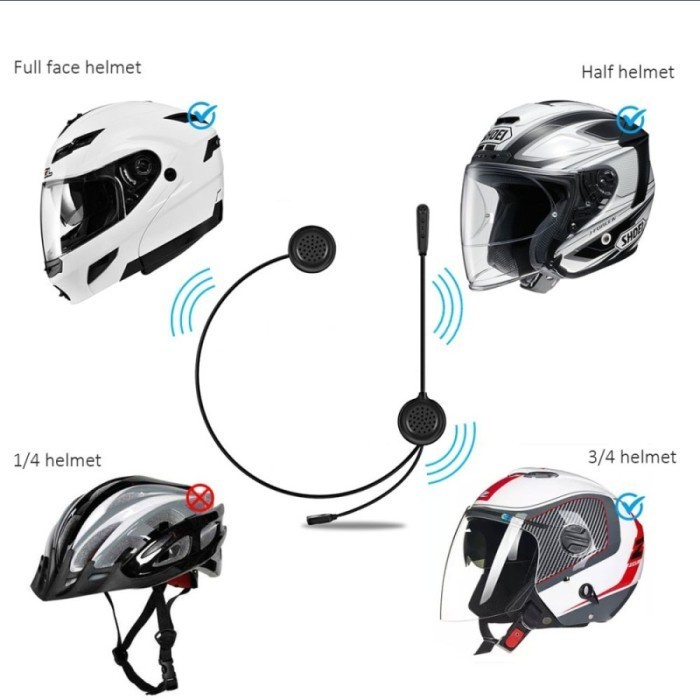 Jual Helmet Wireless Headphone Motorcycle Bluetooh Stereo Helm ...