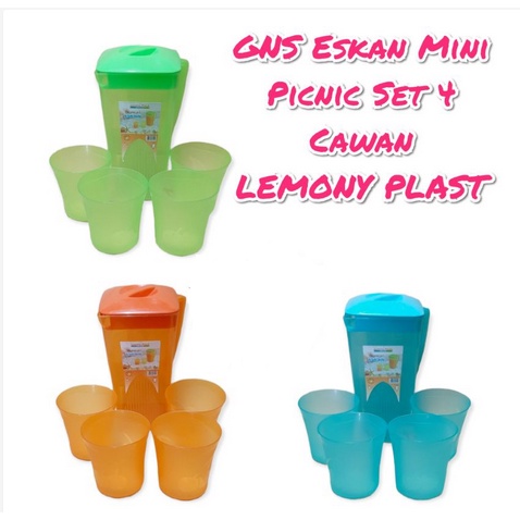Jual ESKAN MINI PIKNIK SET LEMONY PLAST 3503 TEKO GELAS SET PLASTIK ...