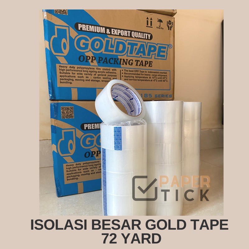 Jual Isolasi Lakban Bening Besar Gold Tape 72 Yard / 65.8 Meter ...