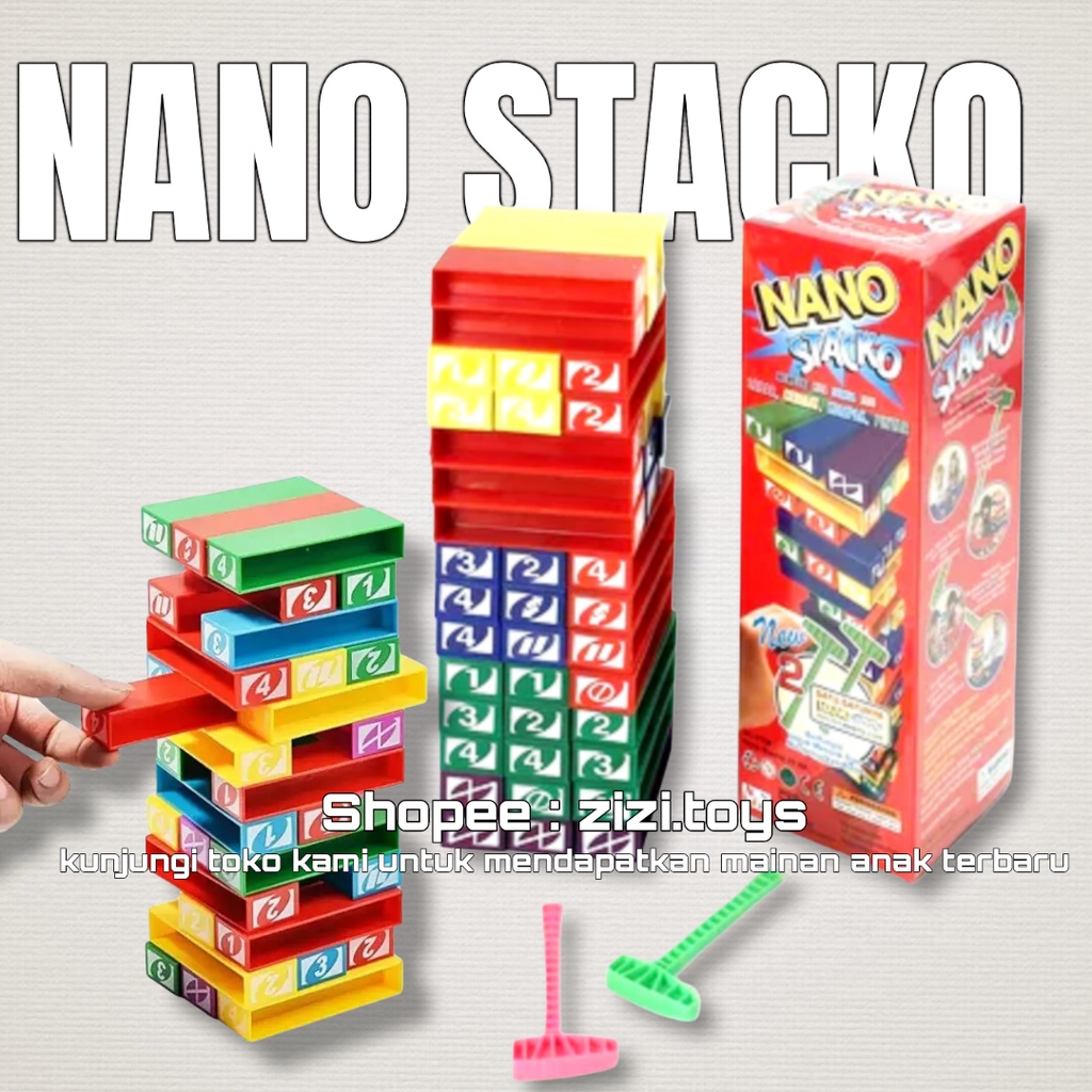 Jual Uno Stacko Board Game Mainan Balok Susun Tingkat Free Martil ...