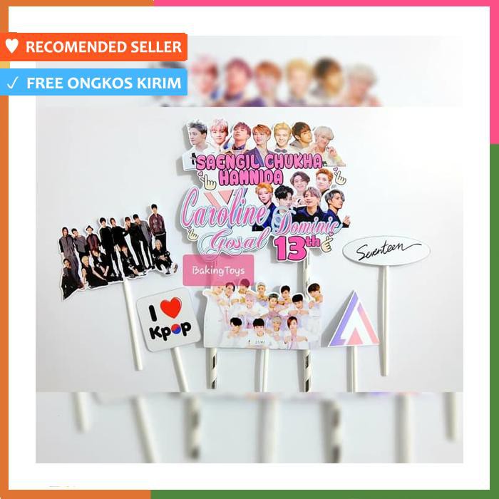 Jual TOPPER CAKE BIRTHDAY KPOP "SEVENTEEN" CUSTOM | Shopee Indonesia