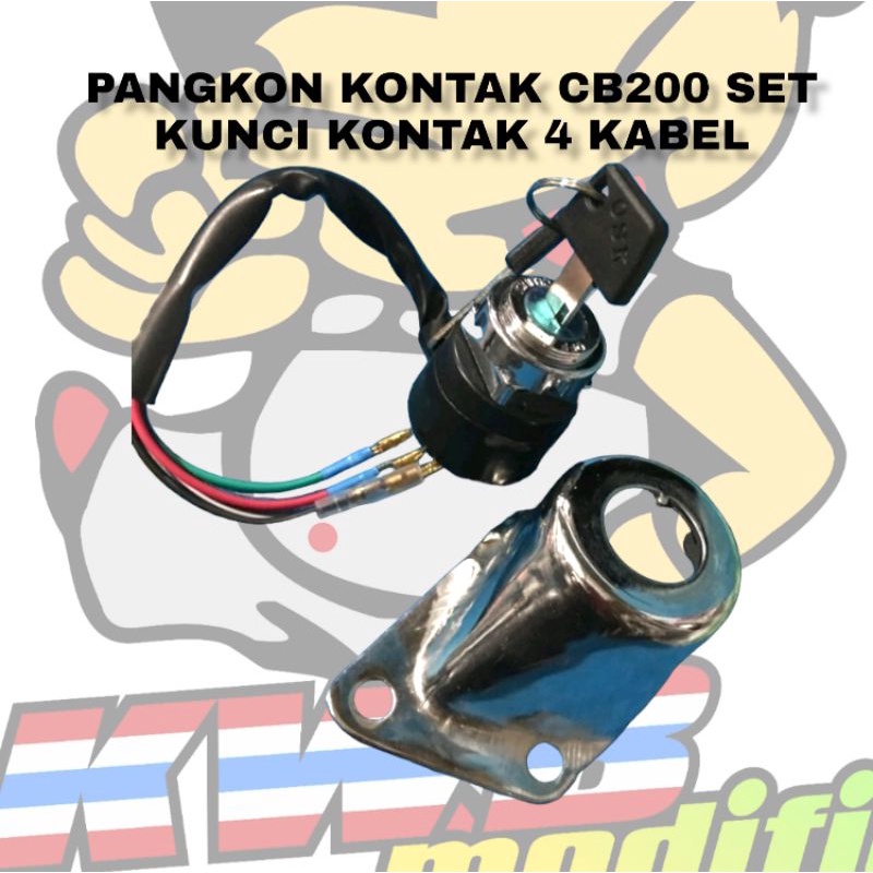 Jual Pangkon kontak cb200 set kunci kontak cb 4 kabel PANGKON DUDUKAN CB200 CROM KUNCI KONTAK CB ...