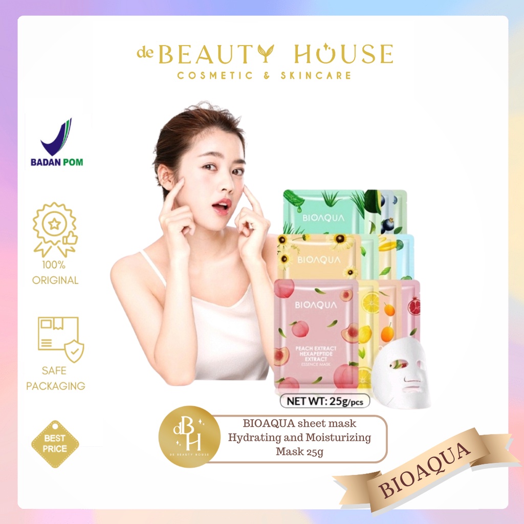 Jual BIOAQUA Sheet Mask Hydrating and Moisturizing Mask Brightening ...