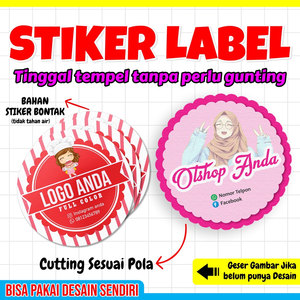 Jual STIKER LABEL KEMASAN / MAKANAN / MINUMAN TINGGAL TEMPEL | Shopee ...
