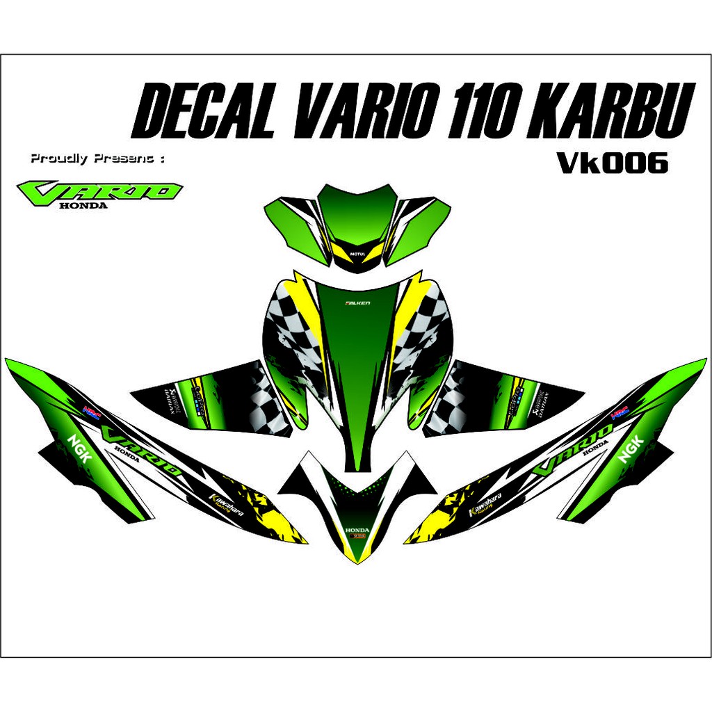 Jual Sticker Decal Honda Vario 110 Karbu Full Body - RACING FALKEN G ...