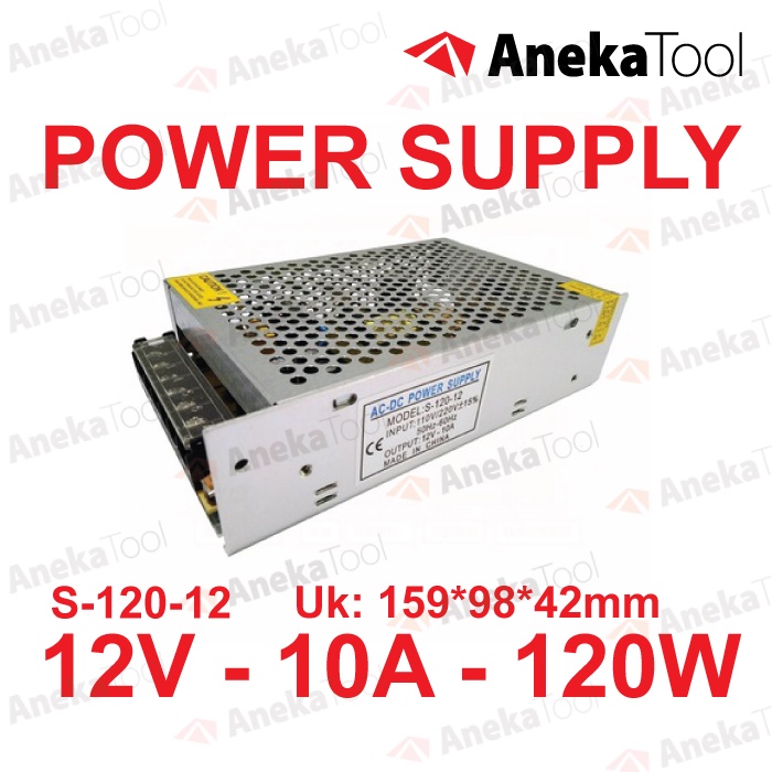 Jual Trafo Power Supply 10A Adaptor Switching Led 12V 10A 120W | Shopee ...