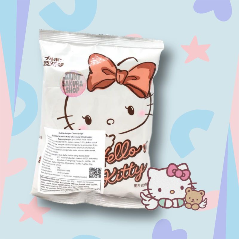 Jual Bourbon Hello Kitty Chocolate Chips Cookies (bag) / cemilan ...
