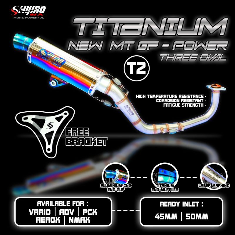 Jual KNALPOT SHIJIRO RACING TYPE NEW MT GP POWER T2 FOR AEROX N-MAX ...