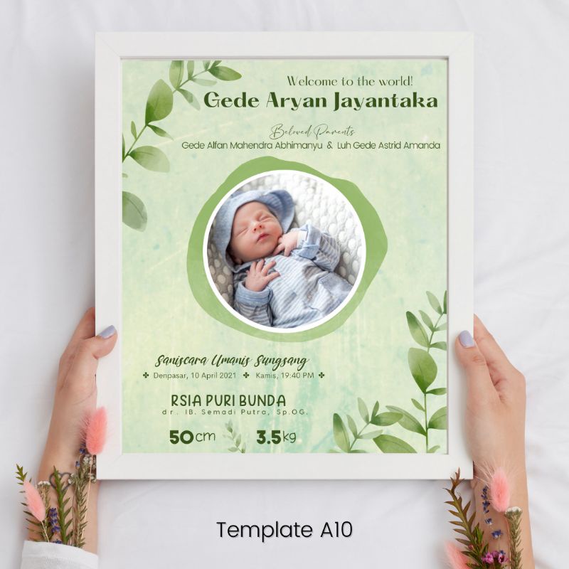 Jual Biodata Bayi Anak Pigura Bingkai Kaca 10R Minimalis Dekorasi ...
