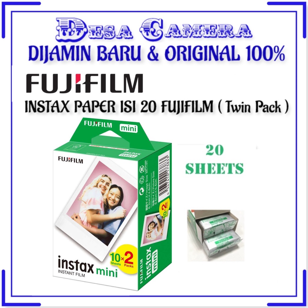 Jual INSTAX PAPER ISI 20 SHEETS FUJIFILM - TWIN PACK | Shopee Indonesia