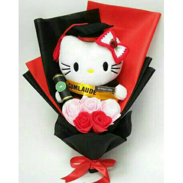 Jual [PRE ORDER] Buket Hello Kitty Wisuda, Buket Bunga Hello Kitty ...