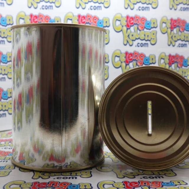 Jual Celengan kaleng polos bukatutup besar lebar Tinggi 14cm diameter ...