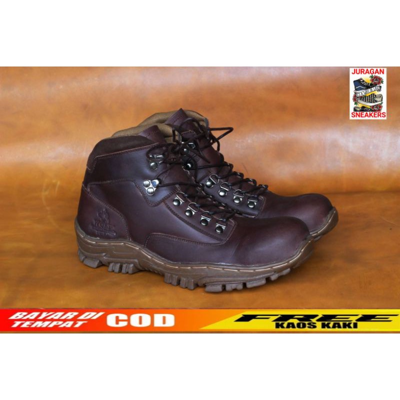 Jual DRAXLER BROWN | JS x WOLF | SEPATU SAFETY BOOTS UJUNG BESI KULIT ...