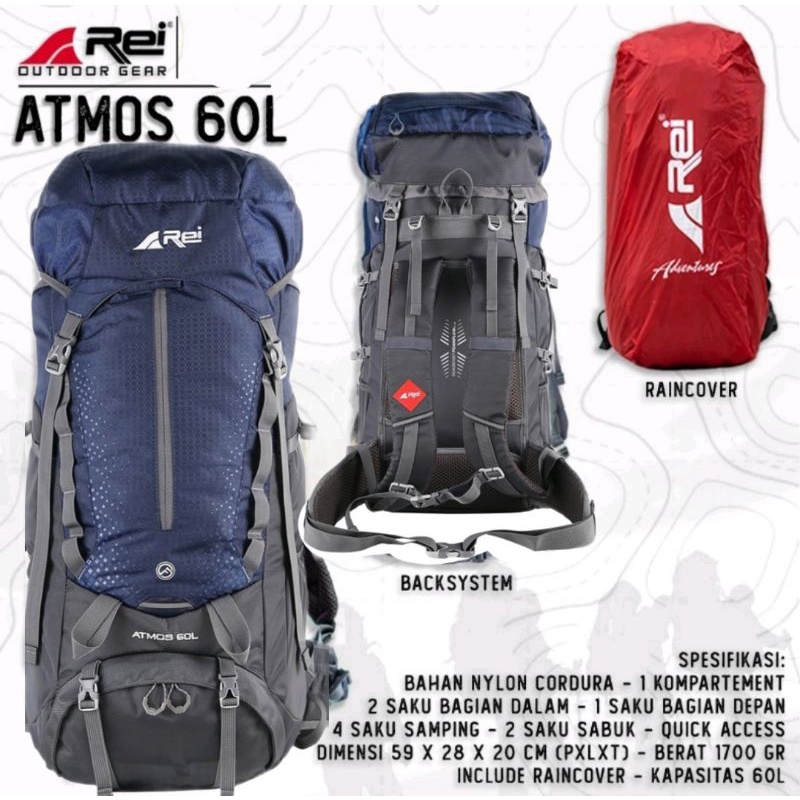 Jual TAS RANSEL CARRIER GUNUNG AREI ATMOS 60L ORIGINAL TAS PENDAKI ...