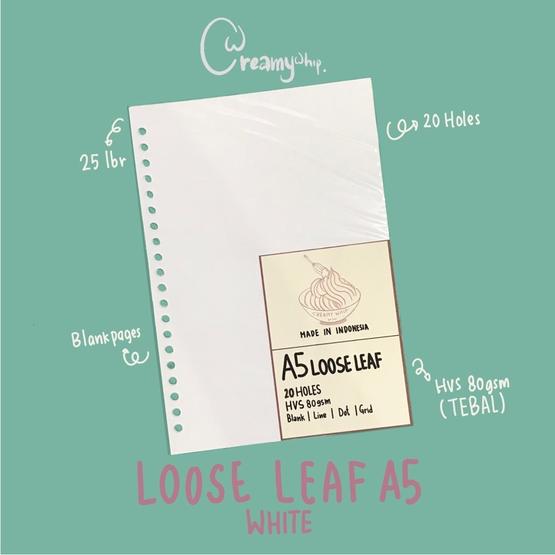 Jual Kertas Loose leaf binder A5 blank / kosong isian buku kertas ...