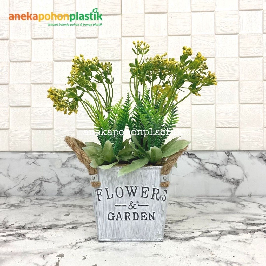 Jual Tanaman Hias Bunga Abadi Edelweiss Jawa Ilalang Artificial Pot ...