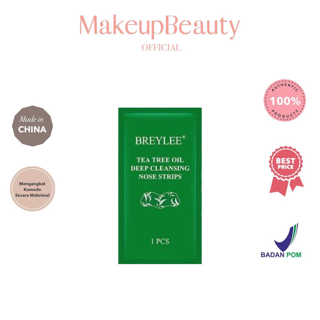 Jual BREYLEE Tea Tree Oil Deep Cleansing Nose Strips (1 Strip) | Shopee ...
