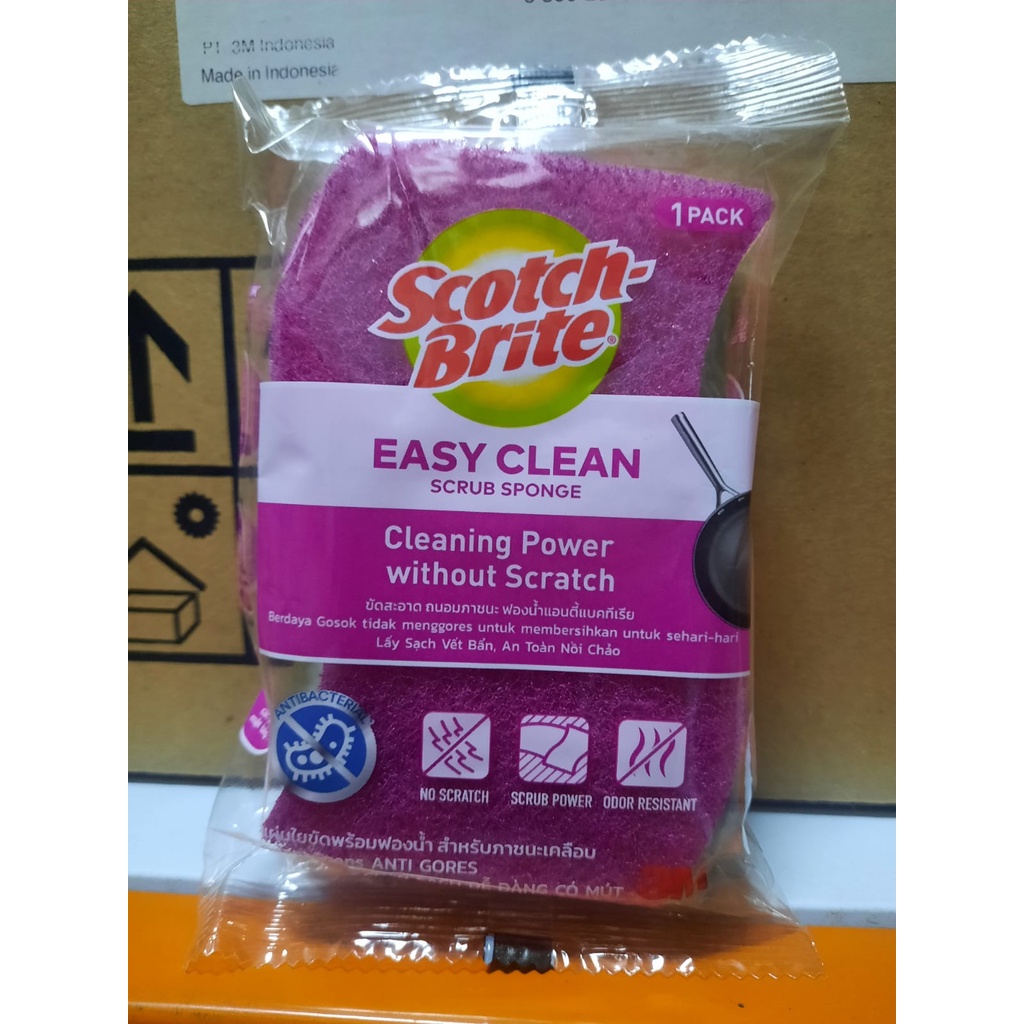 Jual 3M Scotch Brite Easy Clean Scrub Sponge (Non Scratch) LAM-std/1-34 ...