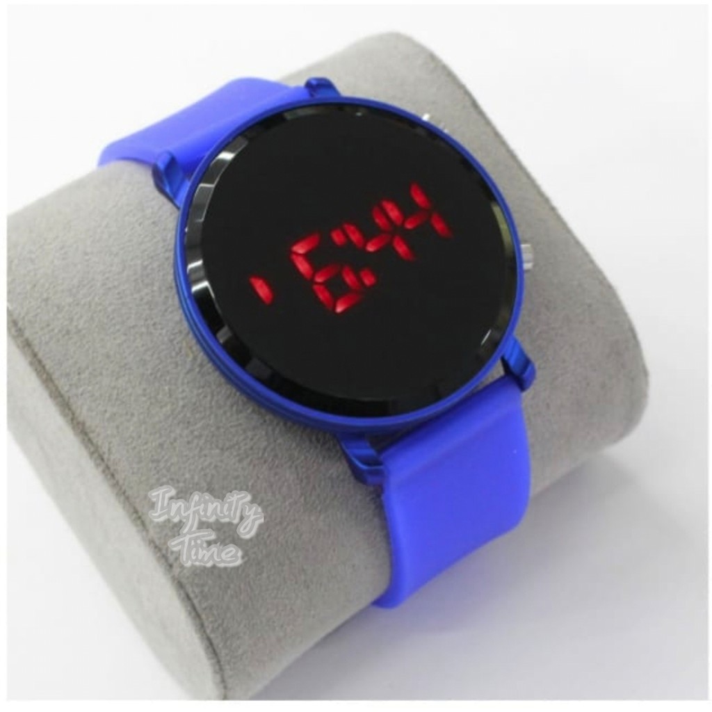 Jual Jam Tangan LED Watch Bulat Cewek Cowok Digital Strap Rubber ...