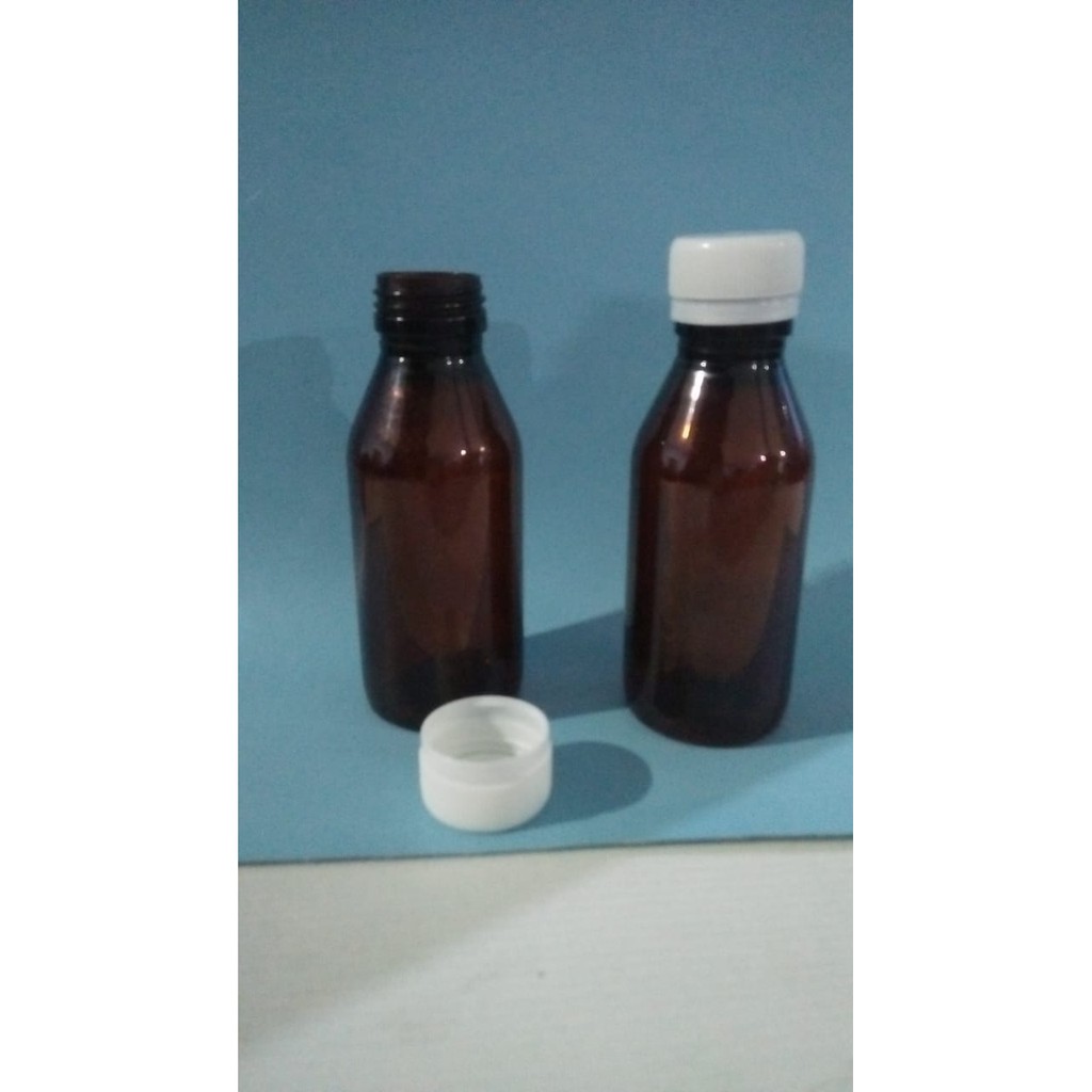 Jual Botol Plastik kosong 125 ml Amber dg Tutup plastik putih | Shopee ...