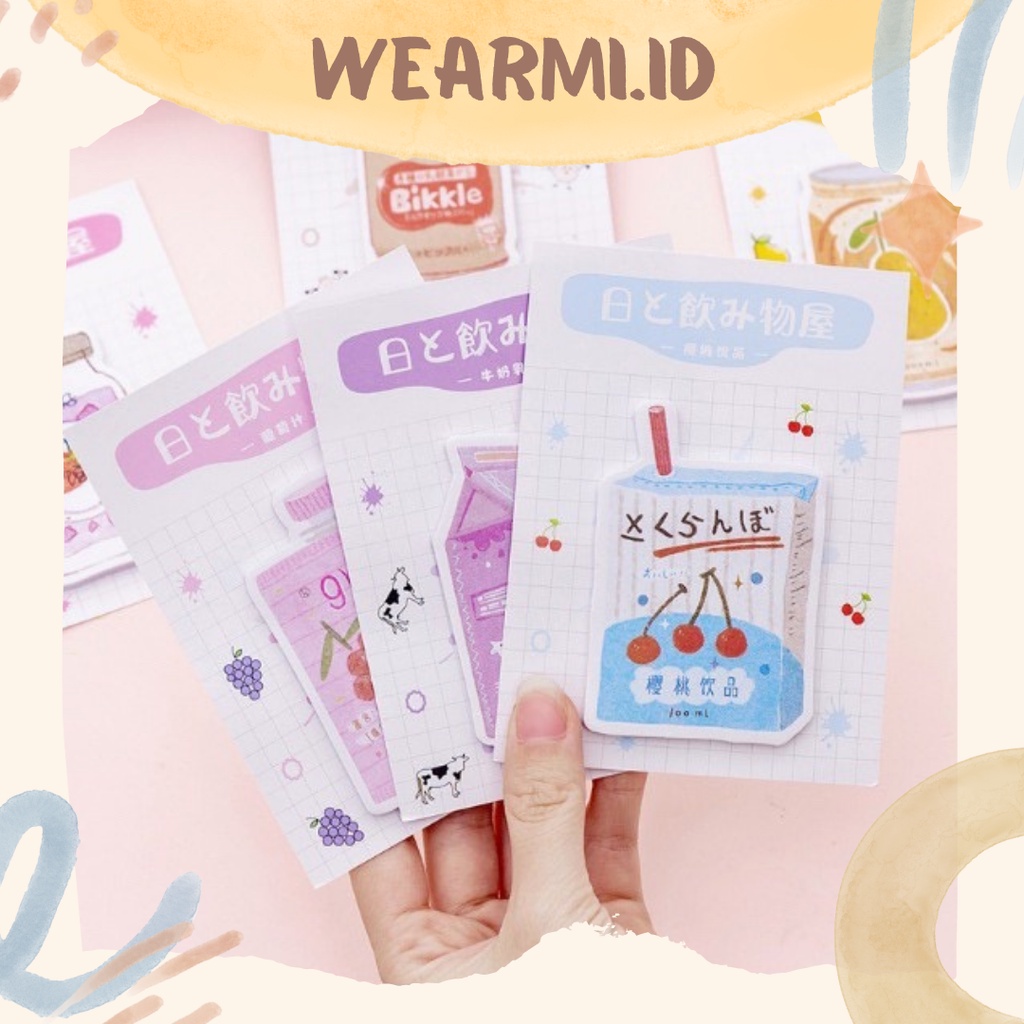 Jual SN1 - Wearmi Sticky Notes 30 Sheets Milk Stickers Kawai Drink Memo ...