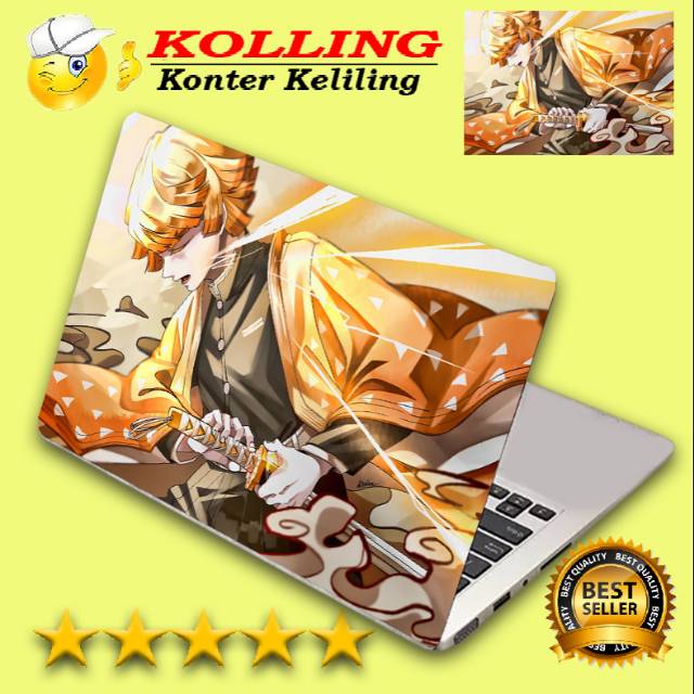 Jual Garskin Laptop anime zenitsu kimetsu no yaiba Skin Laptop Stiker ...