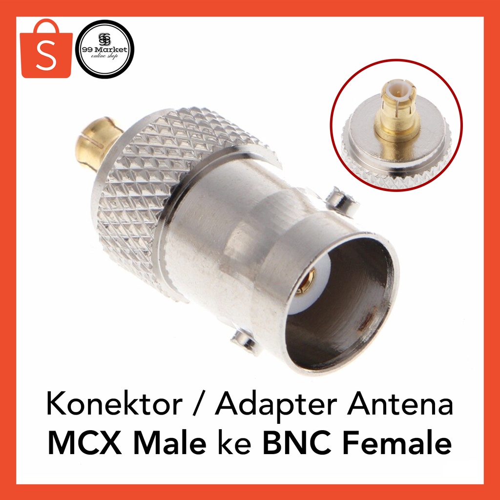 Jual Konektor MCX Male to BNC Female Adapter Connector RTL SDR Antena ...