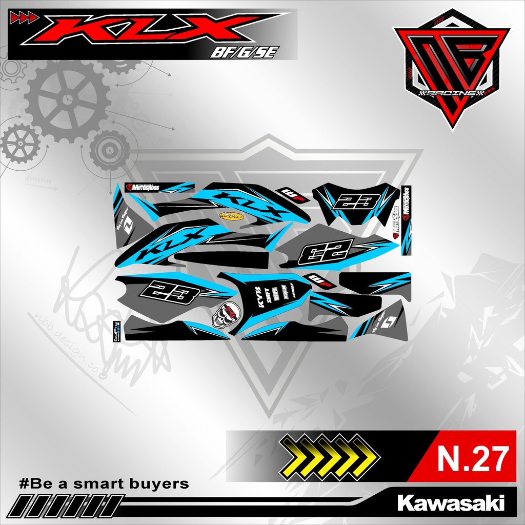 Jual Decal Sticker Motor Cross KLX 150 BF Fullbody-Dekal Stiker KLX BF ...