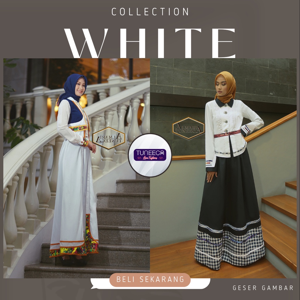 Jual GAMIS ALMARI TUNEECA PUTIH COLLECTION | Shopee Indonesia